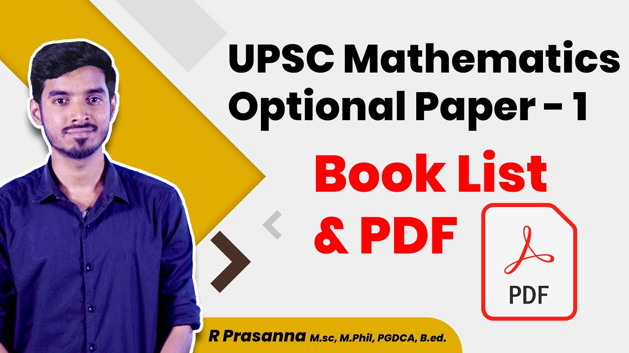 Upsc Mathematics Optional Paper 1 Book List And Pdf Upsc Ias Youtube
