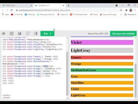 Home My learning W3Schools HTML Colors | Color Names |Background Color ...