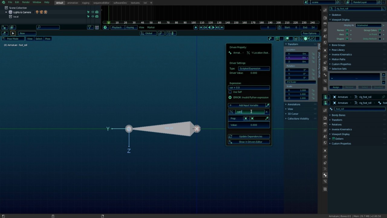 Blender 2.8 - One Bone Foot Roll Rig - YouTube