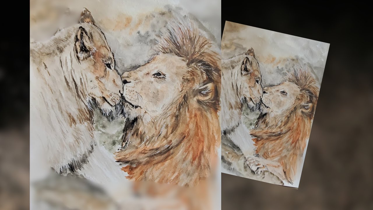 Lions in Watercolor | Painting Tutorial - YouTube