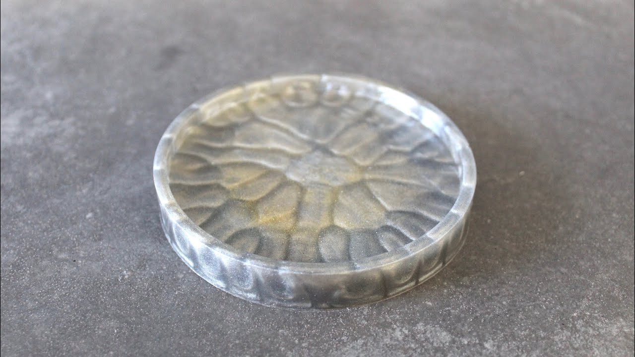 DIY Resin Stone Look Coaster with Gold / Resin Art - YouTube