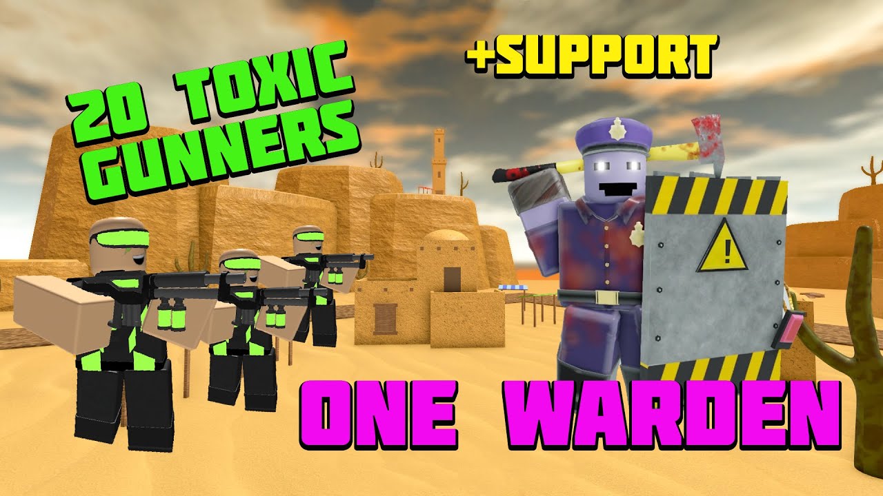 One WARDEN and 20 TOXIC gunners +Support - Roblox Tower Defense ...