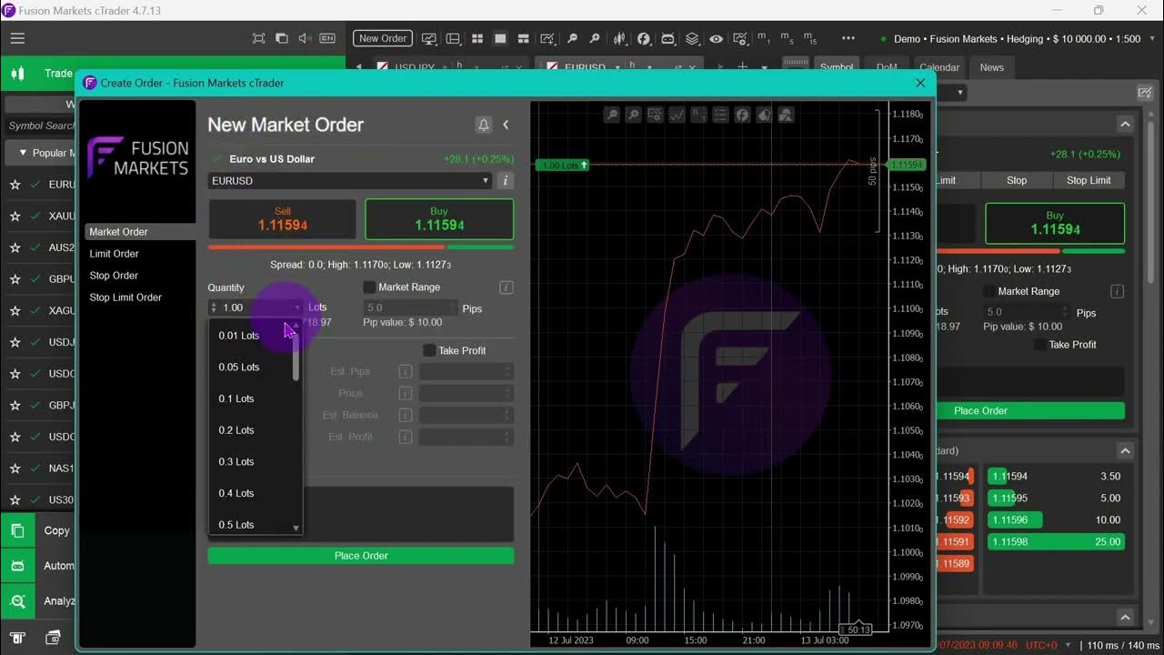 How To Place A Trade On The Ctrader Platform Youtube