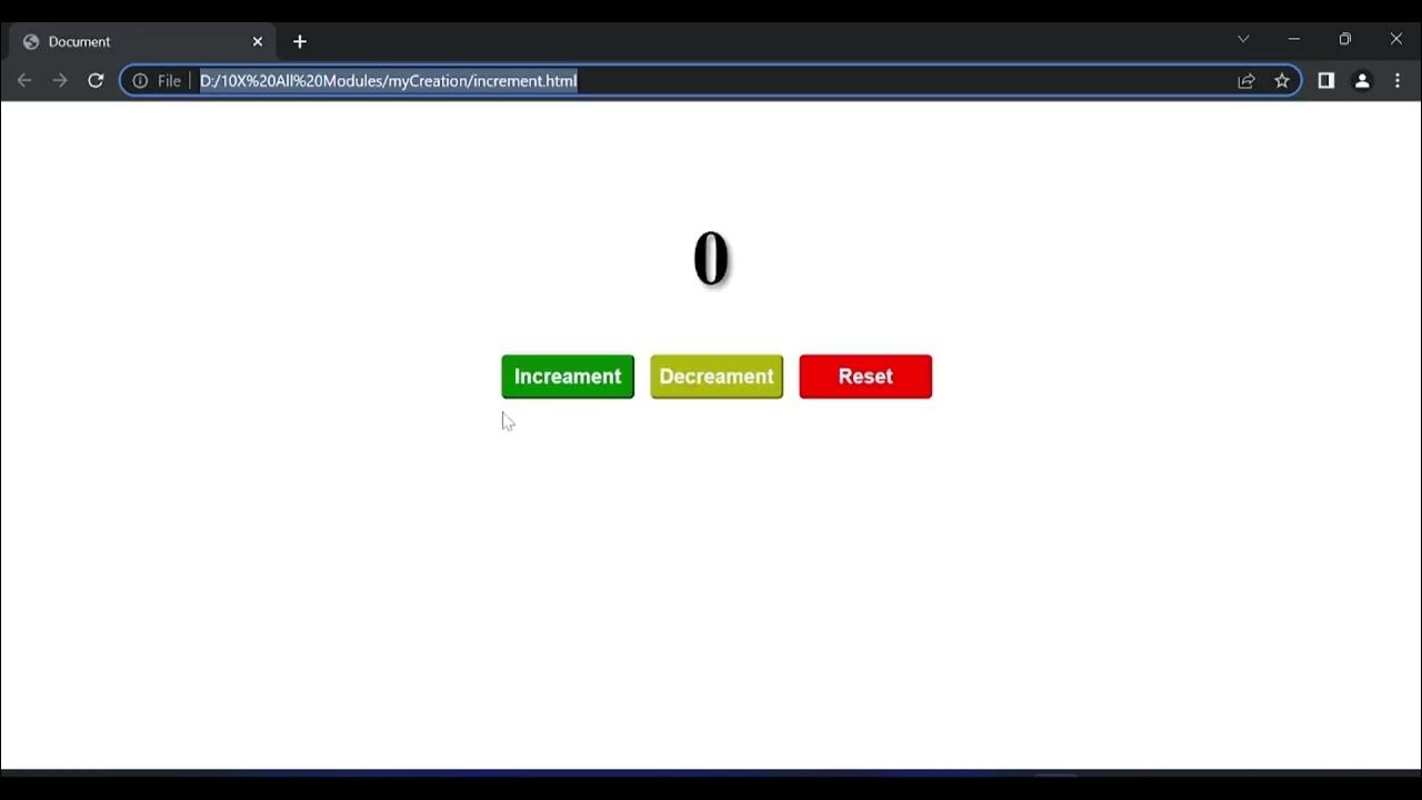 Increment, Decrement, and Reset Numbers by using html, CSS, javascript | Counter Project ...