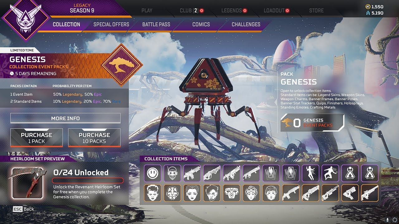 I UNBOXED THE NEW REVENANT HEIRLOOM!! (Genesis Collection Event - Apex ...