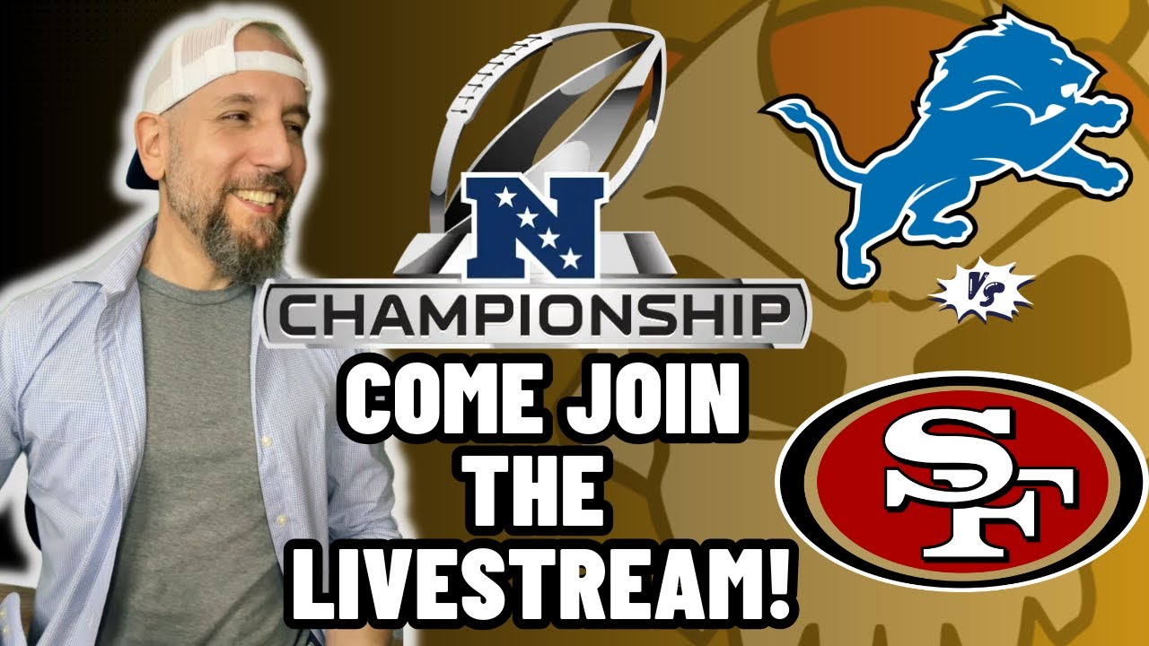 49ers s Lions LIVE React and Play by Play | NFC Championship Game - YouTube