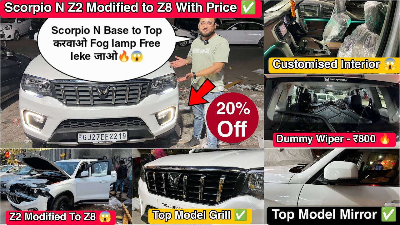 🔥Scorpio N Z2 Modified to Z8 With Price 😱 Scorpio N Genuine Accessories ...