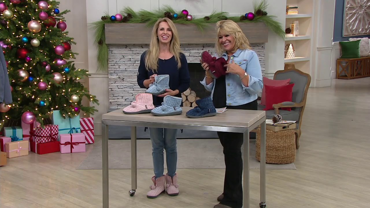 MUK LUKS Chenille Taylor Slipper Boots on QVC - YouTube