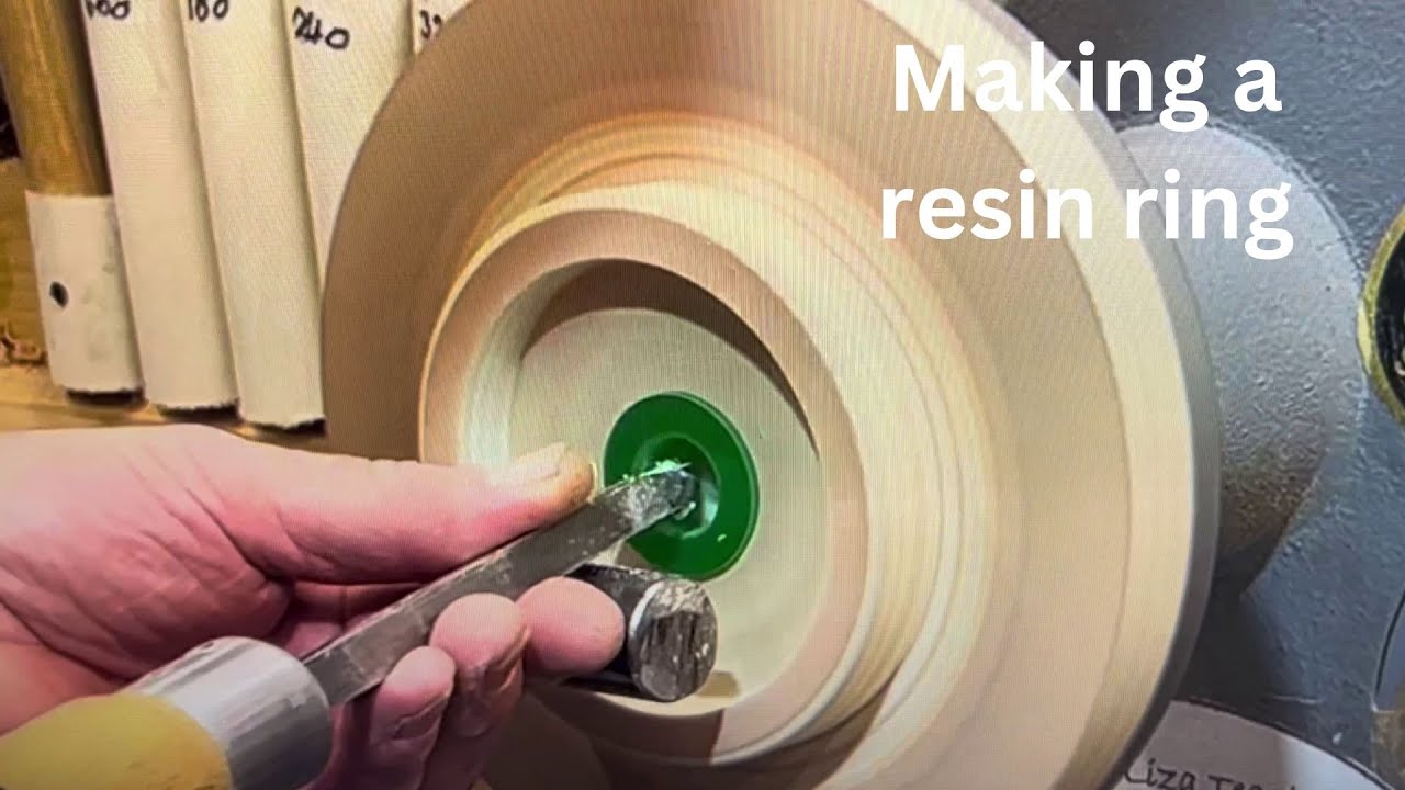 Woodturning a resin ring using carbide chisels - YouTube