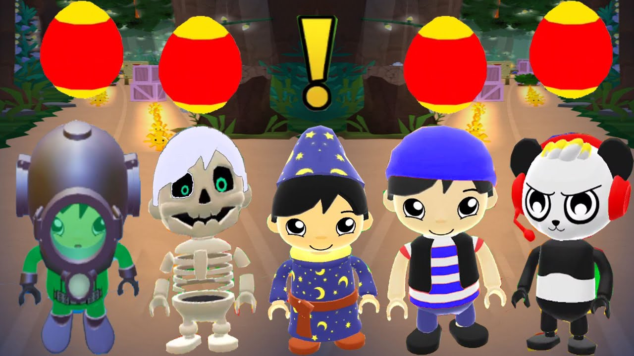 TAG WITH RYAN WIZARD VS BLUE SWAB VS COMBO PANDA VS GHOST SKELE VS DARK ...