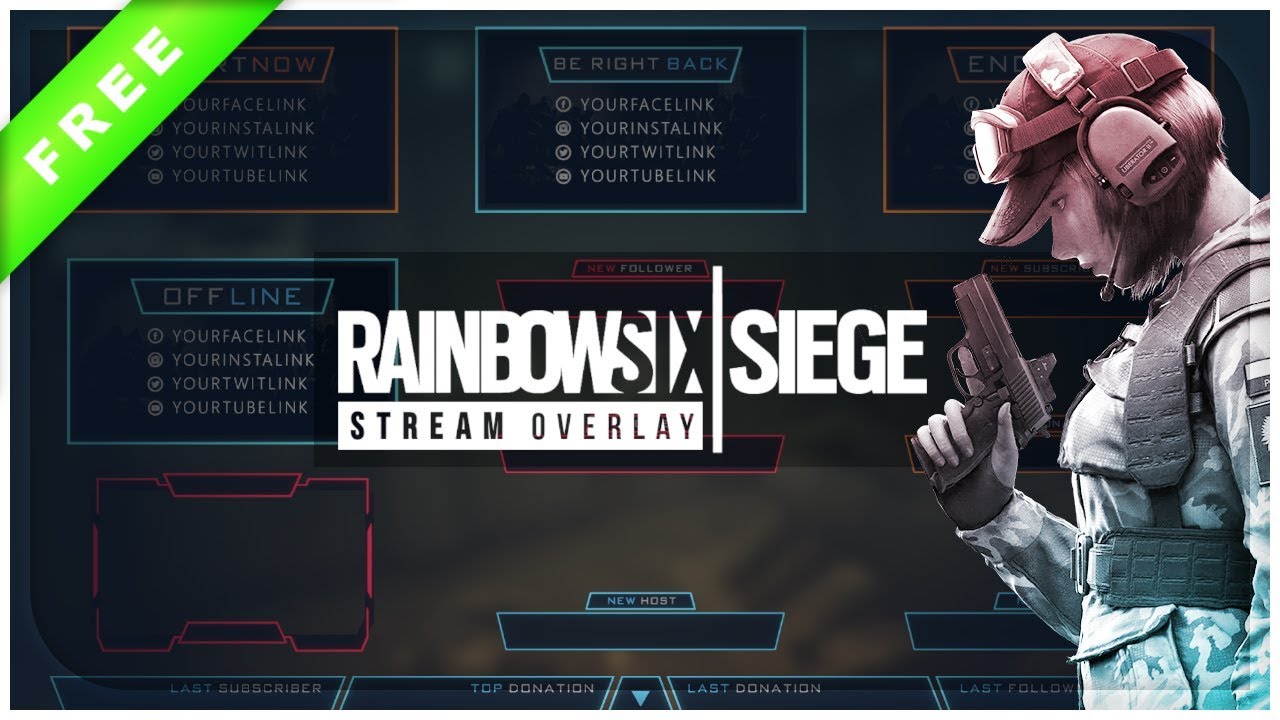 Animated Stream Overlay Rainbow Six "Neon Flag" | Free Download - YouTube