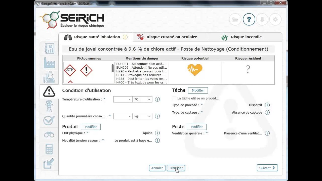 Tutoriel SEIRICH : Evaluation des risques résiduels - Niveaux 2 et 3 ...