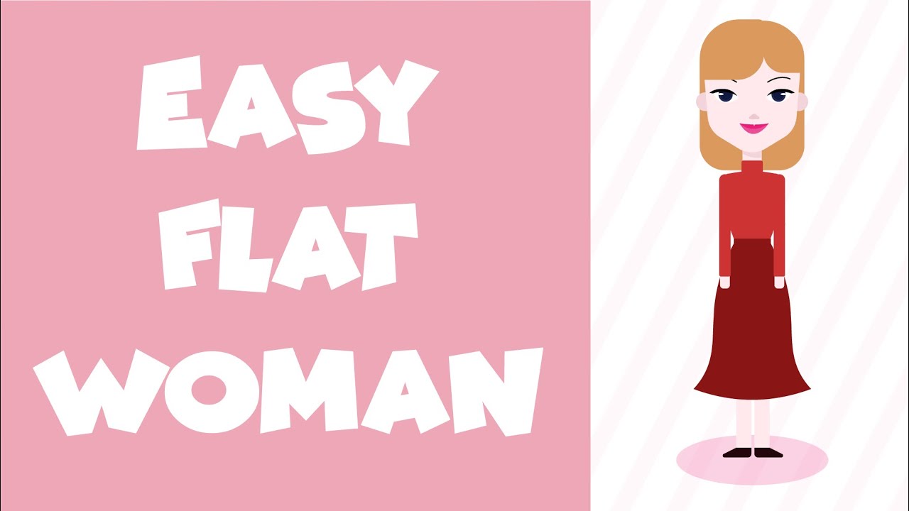 How to draw flat character: Draw a Woman - YouTube