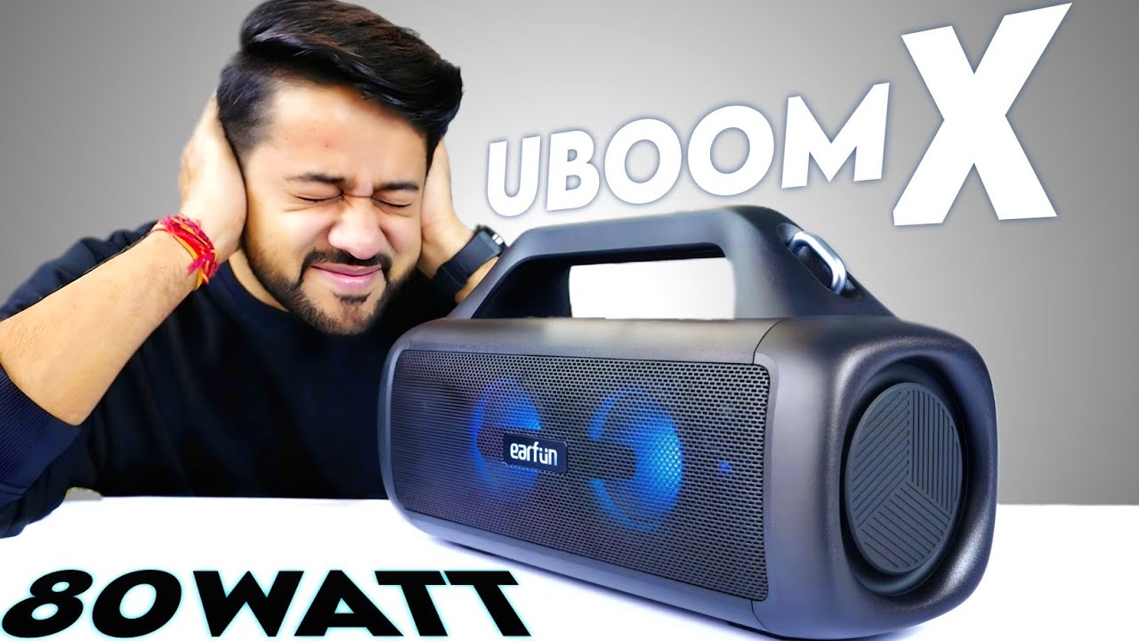 EarFun Uboom X Portable 80Watt Speaker Review | Mini Dynamite with Thunder Bass🔊 - YouTube