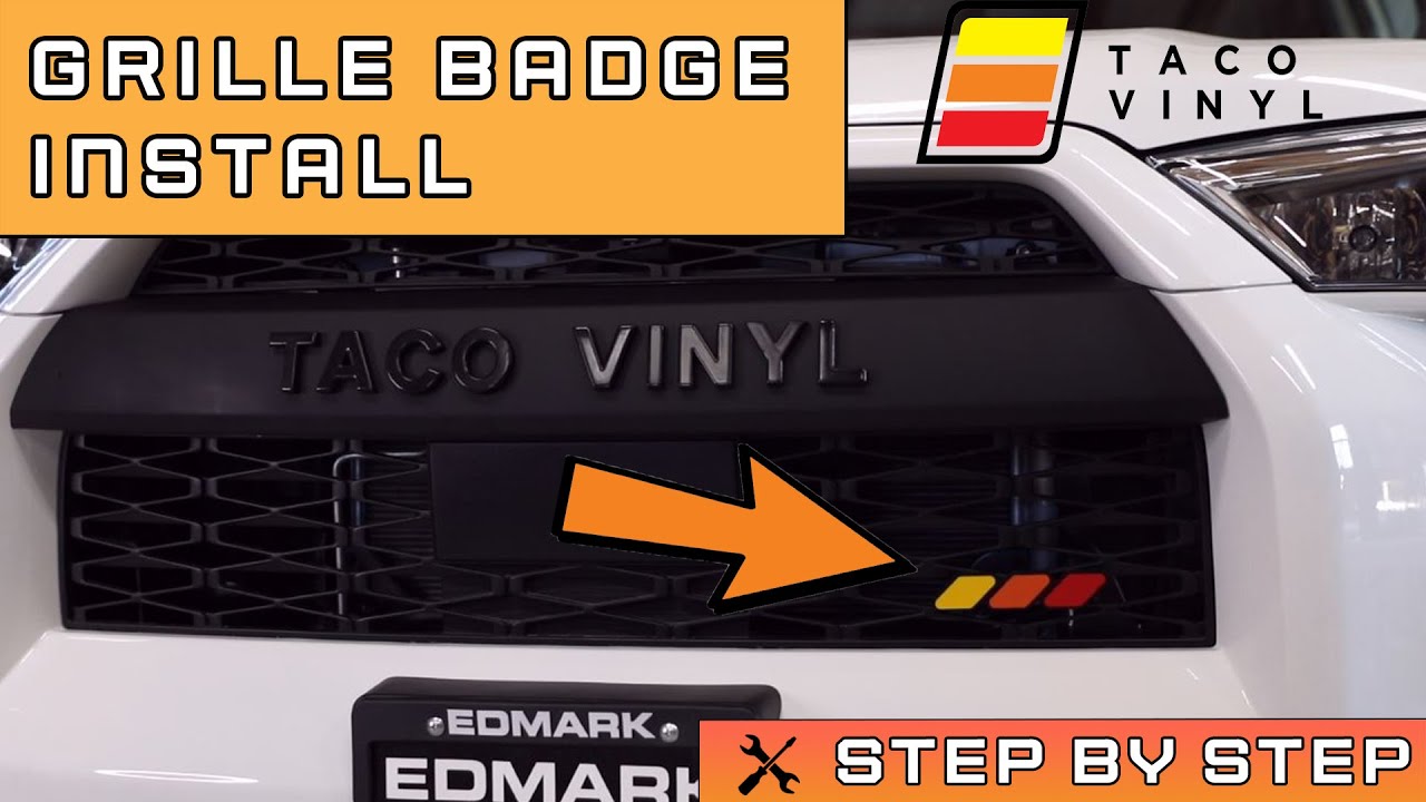 Taco Vinyl Grille Badge Install/Comparision - YouTube
