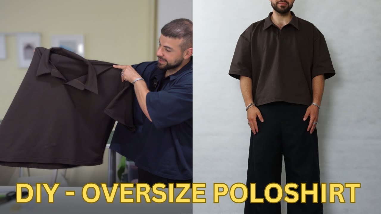 DIY oversize unisex Poloshirt Schnittmuster Pattern / WY 15 - YouTube