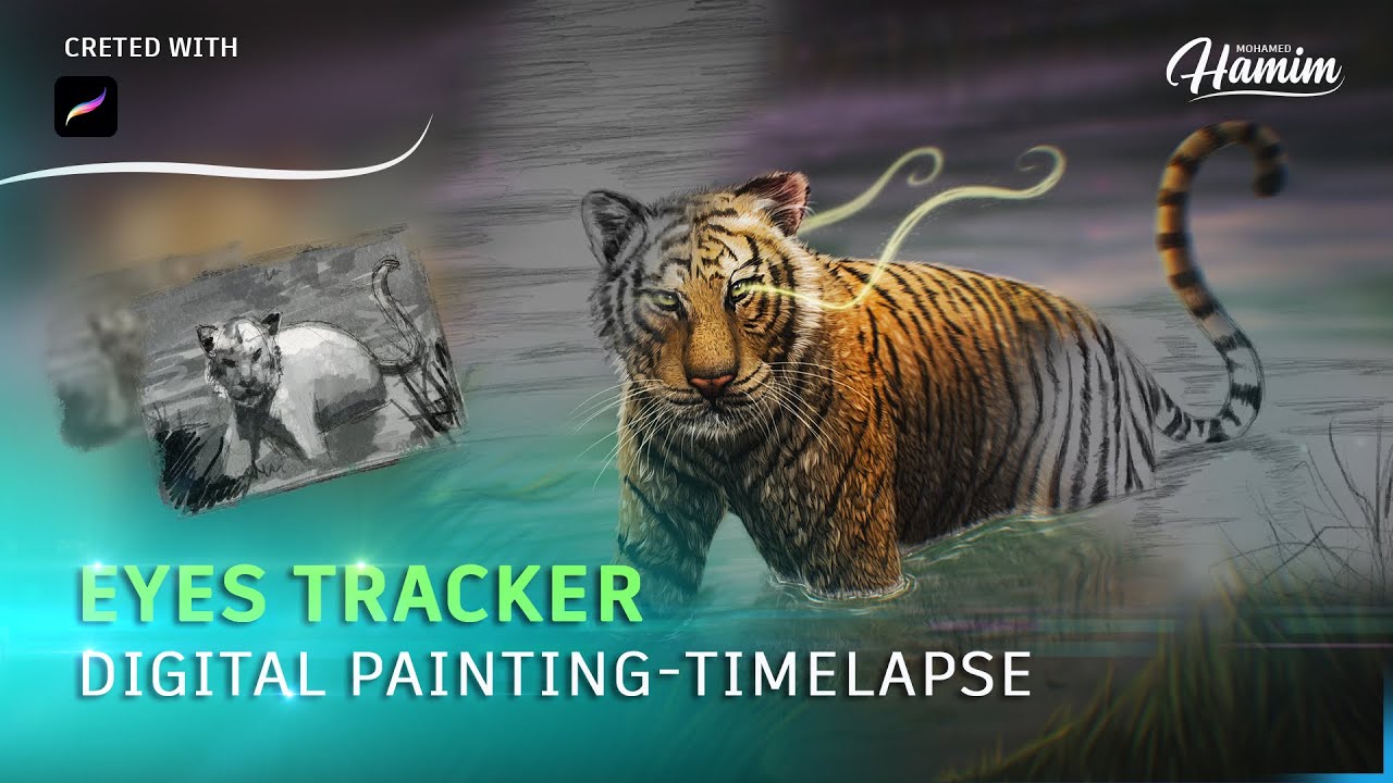 Eyes tracker_Digital painting-Timelapse/Tiger-2023/using procreate on ...