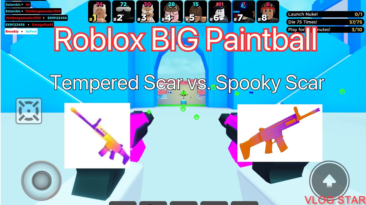 Tempered Scar vs. Spooky Scar | Which is better? Roblox BIG Paintball ...