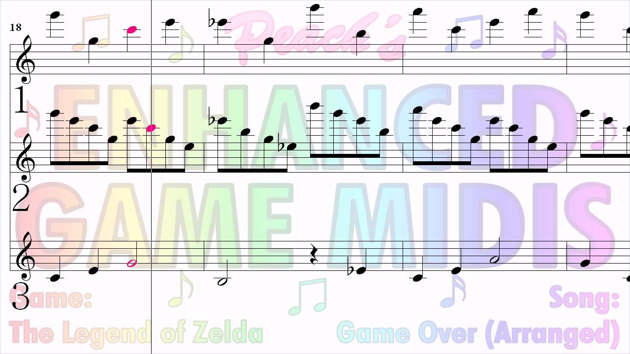Enhanced Game MIDIs: "Game Over (Arranged)" from The Legend of Zelda ...