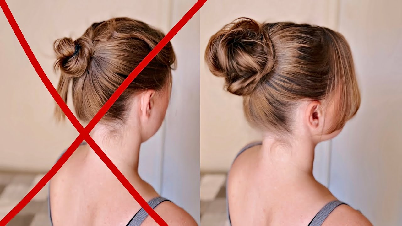 HOW TO:HIGH BEAUTIFUL BUN/MEDIUM, LONG HAIR - YouTube