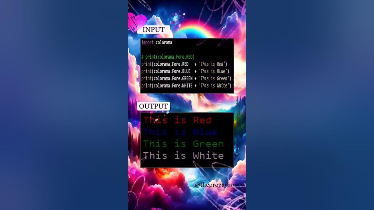 Text Color In Python Python Coding Programming Learn Pawansrikanth C Tips Youtube