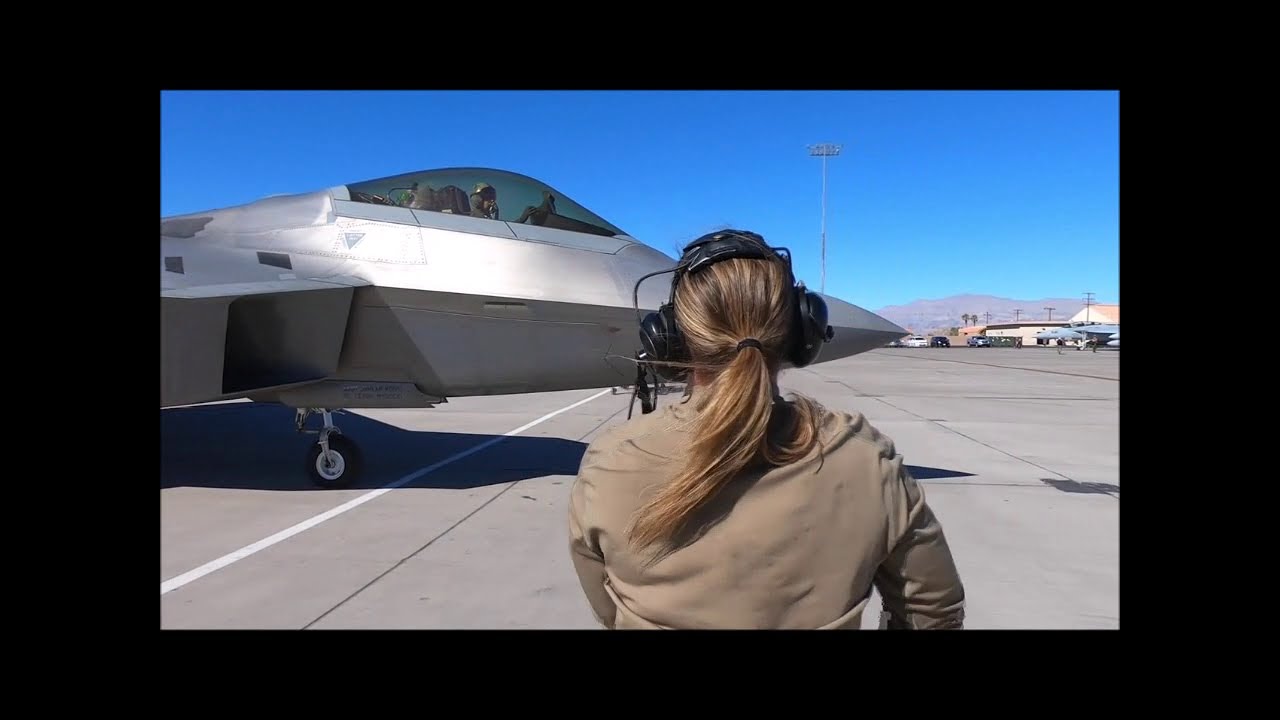 USAF F-22 crew chief participates in her first Red Flag exercise at ...