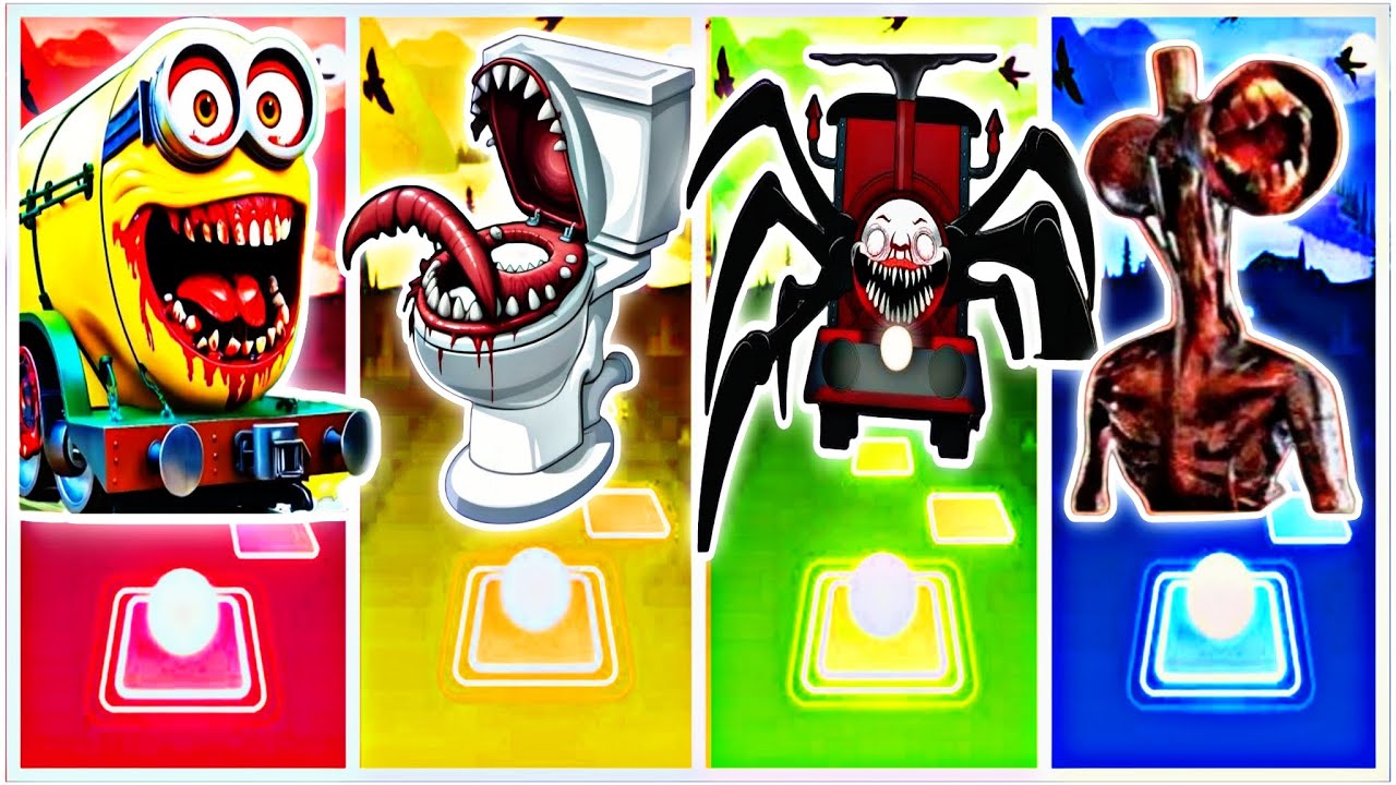 Minion Eater 🆚️ Siren Head 🆚️ Skibidi Toilet 🆚️ ChooChoo -Tiles Hop EDM ...