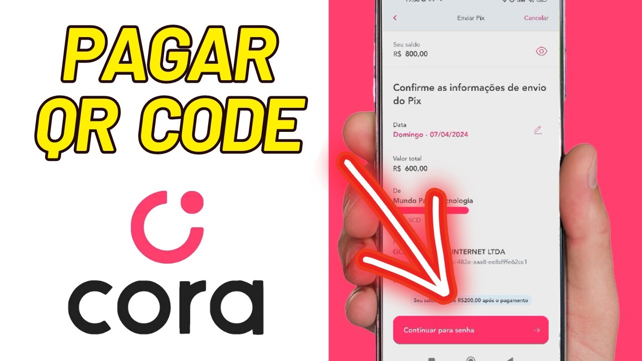 PAGAR COM QR CODE NO APLICATIVO DO BANCO CORA | ATUALIZADO 2024! - YouTube