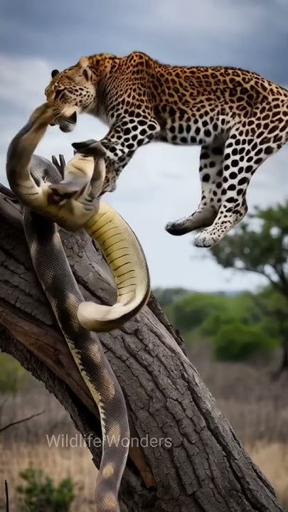 Leopard vs Python: #wildanimals #animallife #wildlife #leopard #snake #python #shortvideo # ...