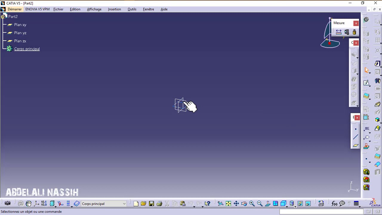 Comment designe une pièce simple sur catia v5 - YouTube