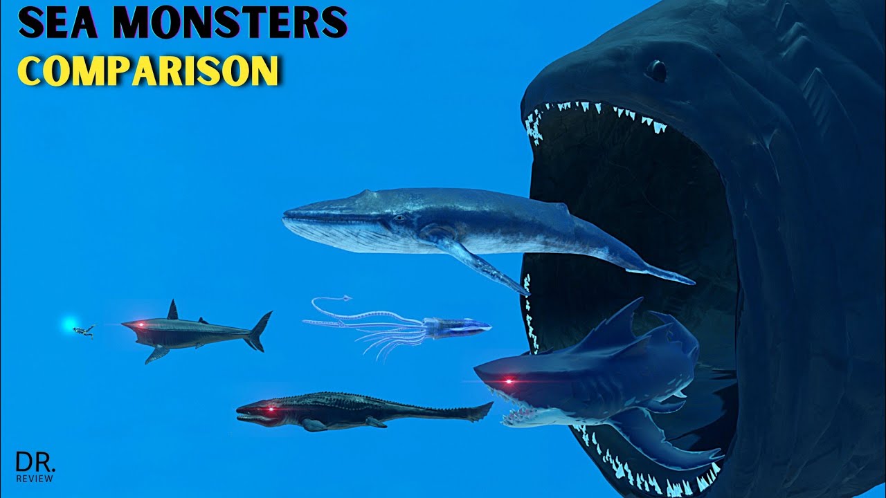 Sea Monsters Size Comparison |3D Animation Comparison I The LARGEST Sea ...