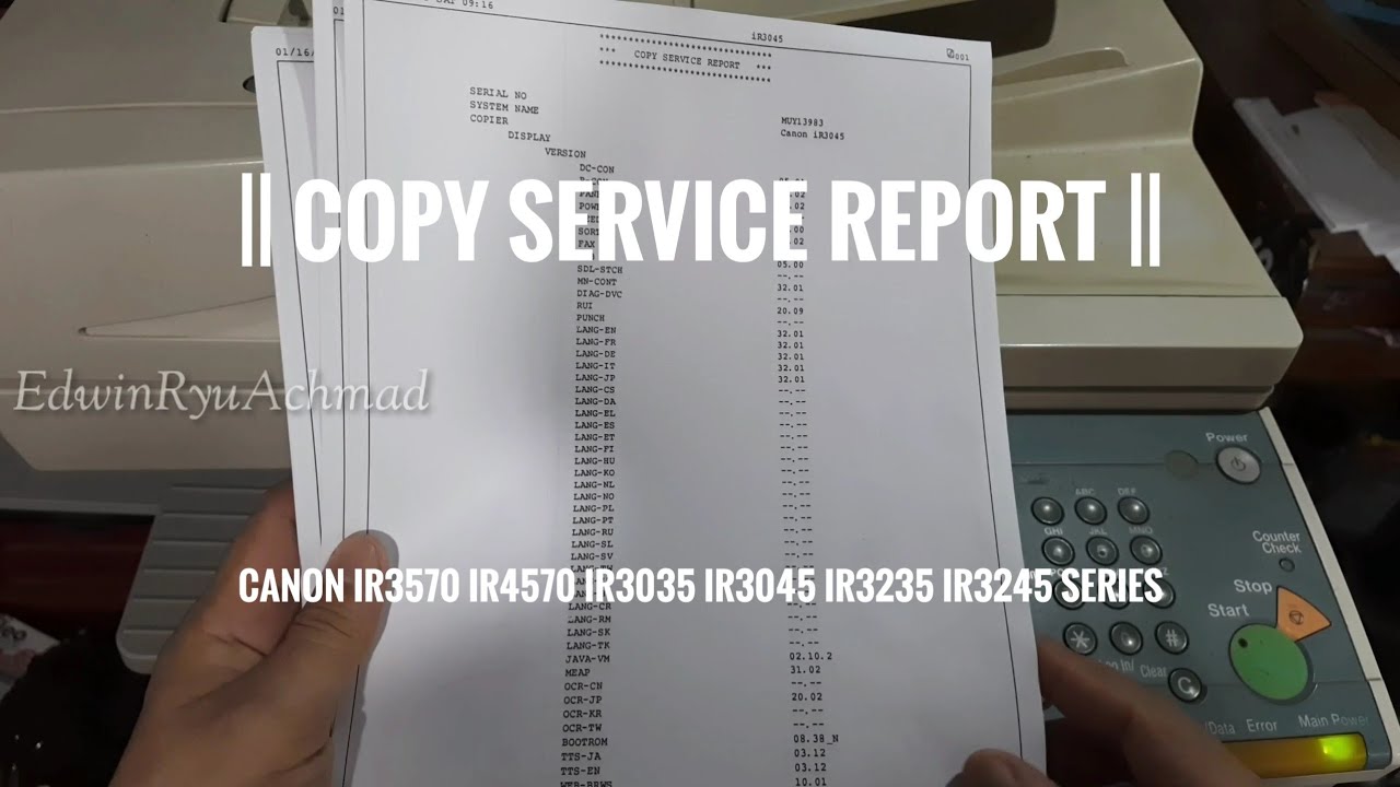 Print || Copy Service Report || iR3570 iR4570 iR3035 iR3045 iR3235 ...