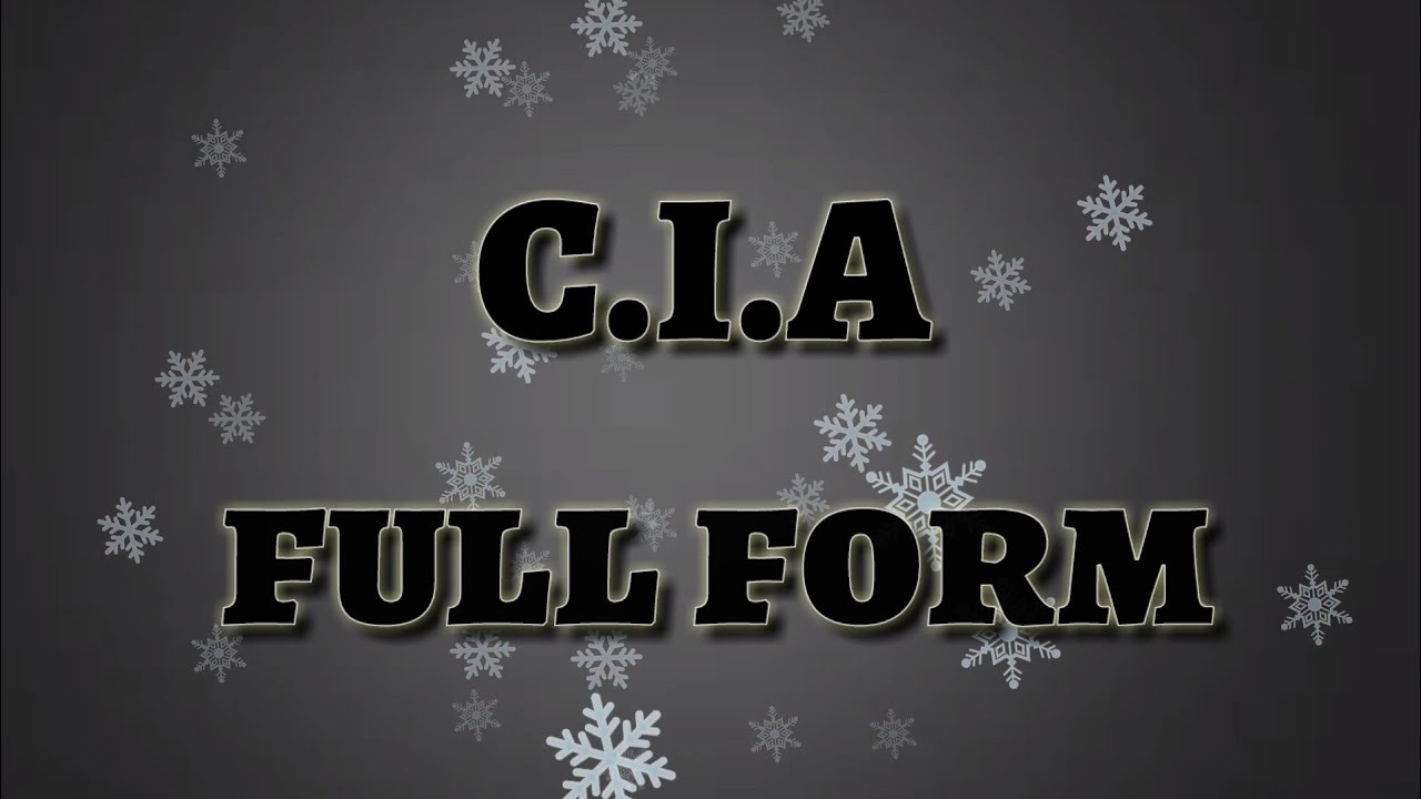 CIA full form || CIA || full form || CIA meaning - YouTube