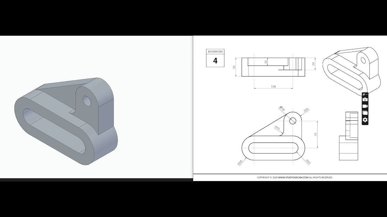 Solid Edge - StudyCadCam Exercise 0004 - YouTube