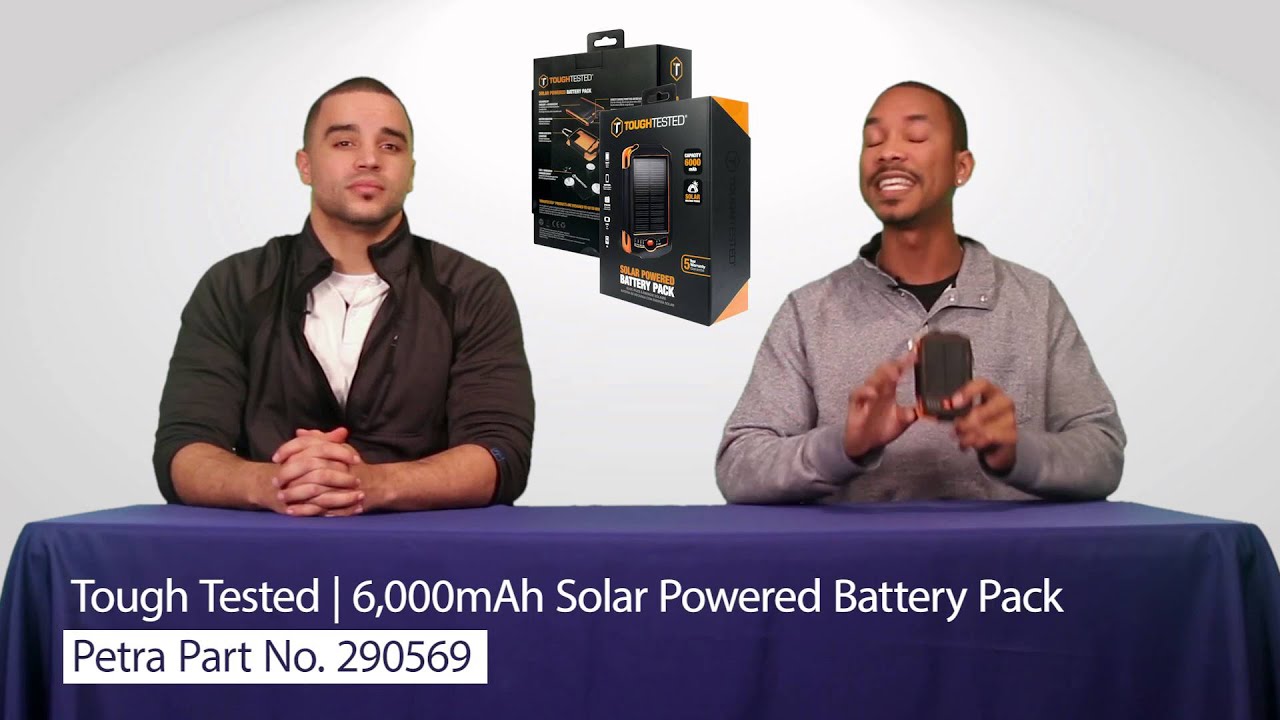 Tough Tested TT-SOLAR 6,000mAh Solar Powered Battery Pack - YouTube