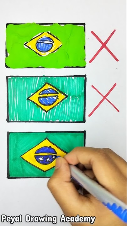 رسم علم الدول😄 رسم علم البرازيل 🇧🇷#brazil #art #trending #shorts - YouTube