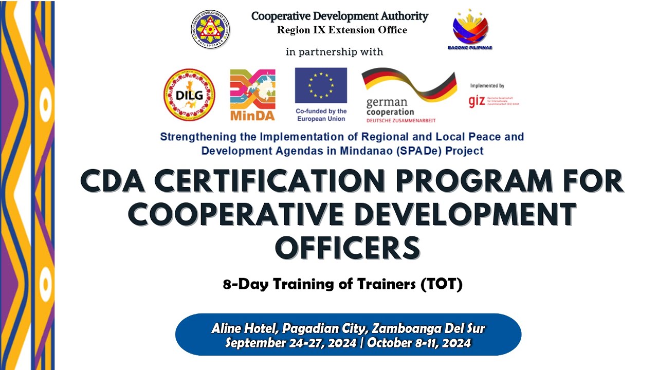 CDA CERTIFICATION PROGRAM FOR COOPERATIVE DEVELOPMENT OFFICERS 8-Day ...