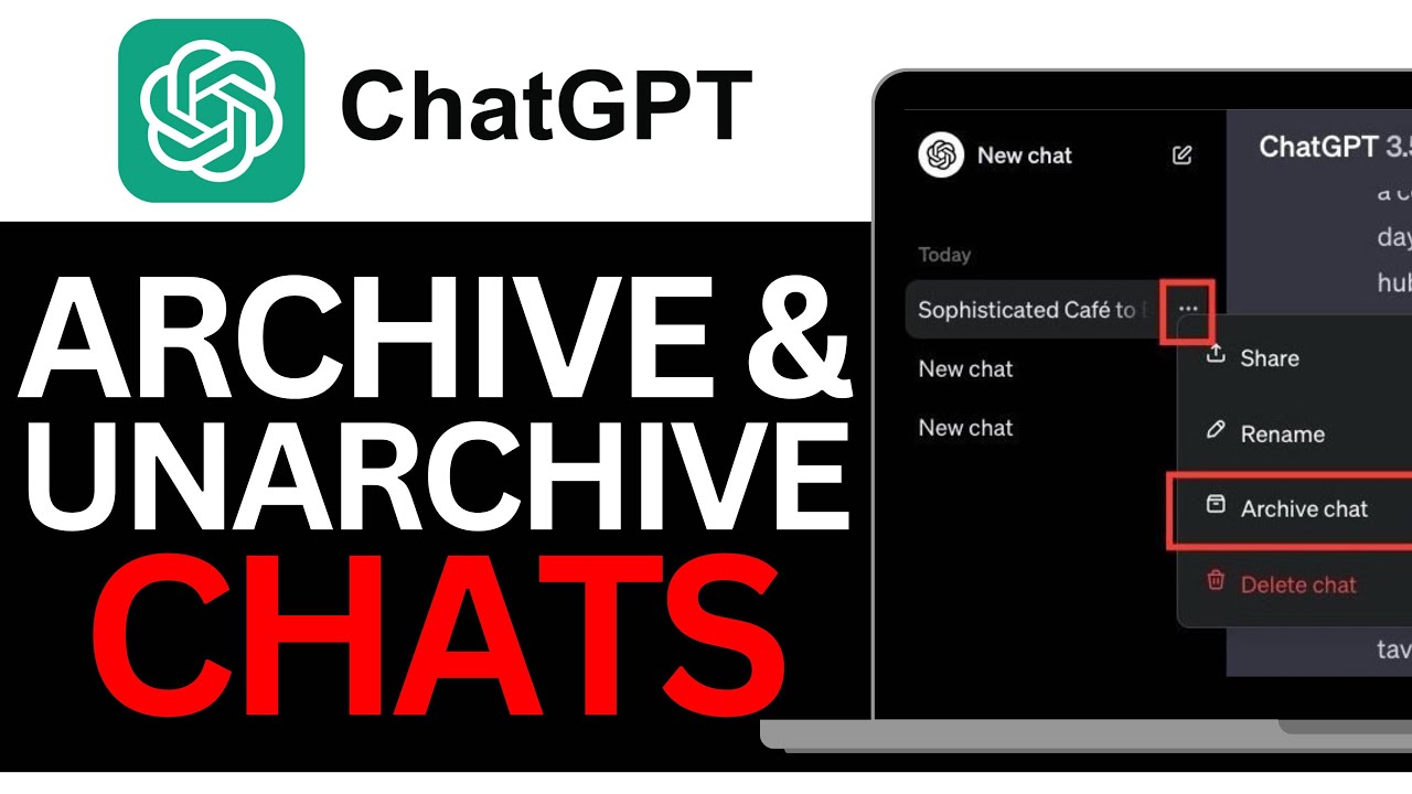 How To ARCHIVE AND UNARCHIVE CHAT IN CHATGPT! | BEST NEW METHOD 2025 ...