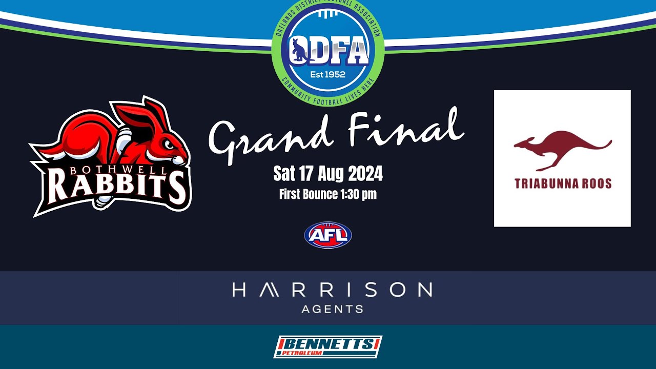 ODFA Grand Final 2024 , Bothwell Rabbits v Triabunna Roos - YouTube