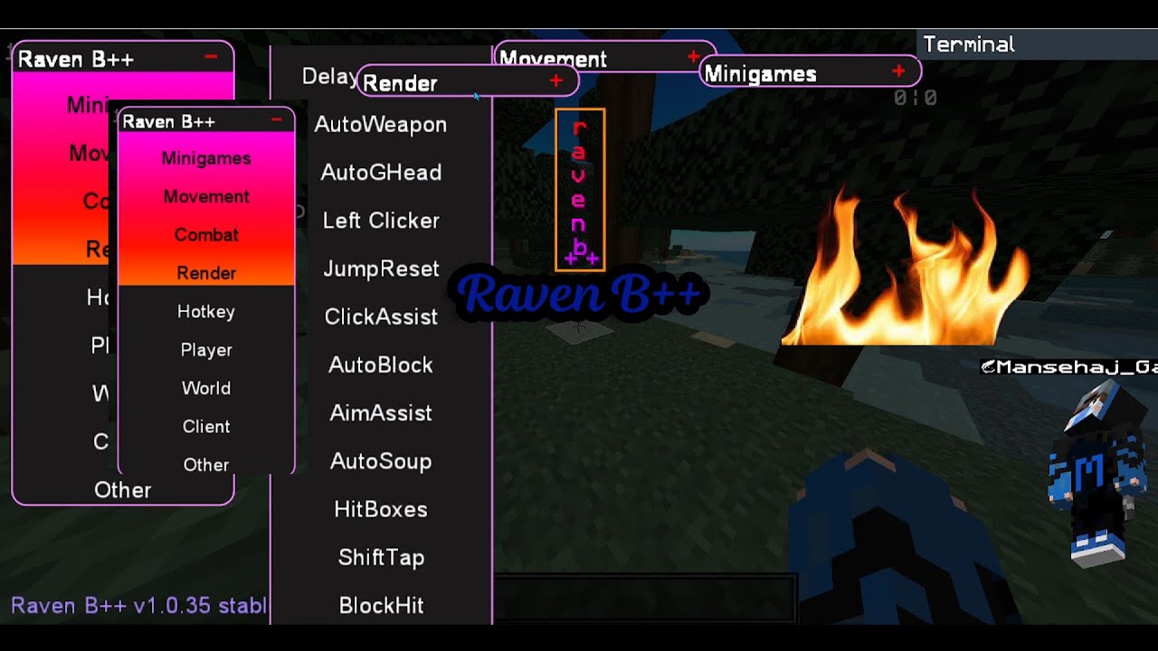 How to download Raven B++ on feather client. Mansehaj_Gamer - YouTube
