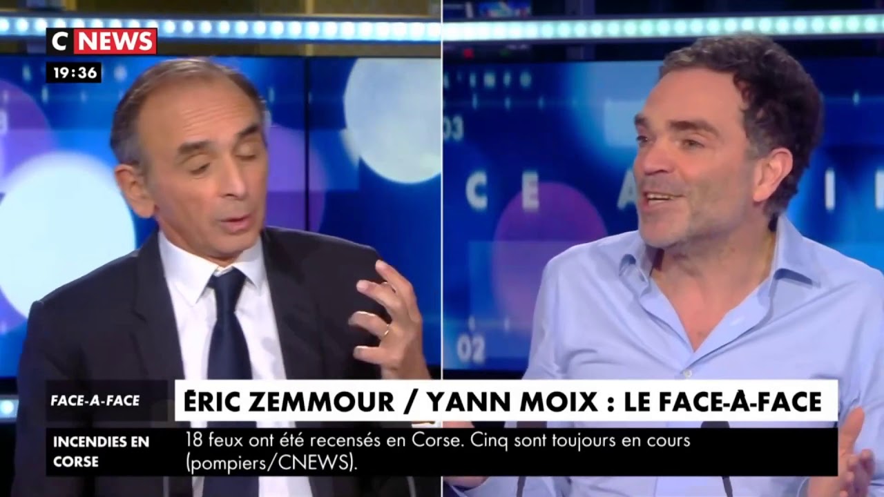 Eric Zemmour VS Yann Moix sur le mouvement MeToo et la violence - YouTube