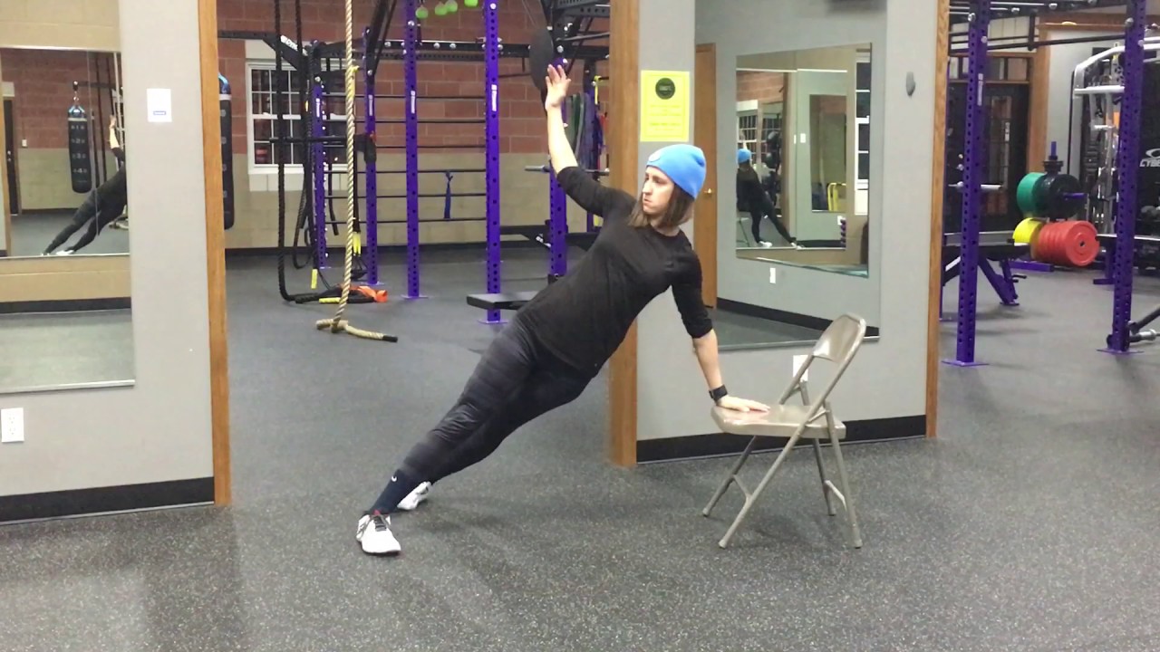 Chair plank side to side - YouTube