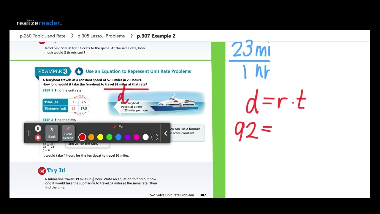 5-7 Using Unit Rate to Solve Problems (part 2) - YouTube