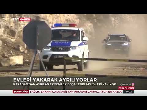 Karabağ'dan ayrılan ermeniler boşalttıkları evleri yakıyor