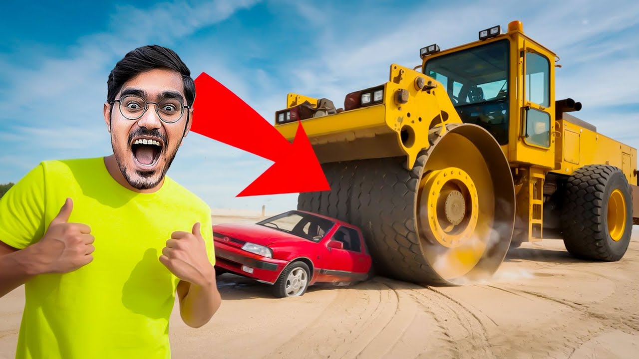 रोड रोलर ने बना दी गाडी की चटनी | CAR vs Road Roller | Extreme Experiment - YouTube