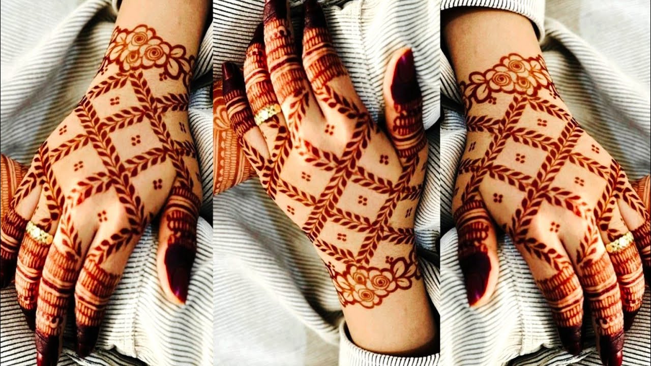 New Check Pattern Mehndi Design/Latest Back Hand Mehndi Design # ...