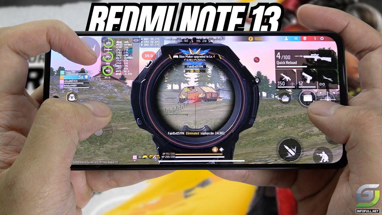 Xiaomi Redmi Note 13 test game Free Fire Update | Snapdragon 685 - YouTube