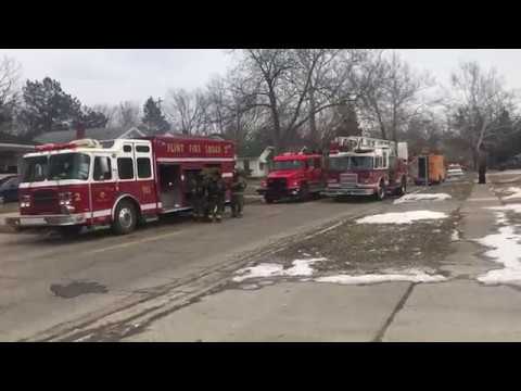 Flint MI Fire Department, Police and EMS on scene of a structure fire ...