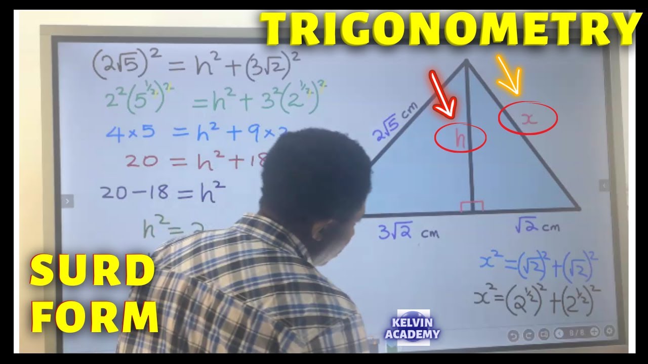 Solve for "h" and "x": Basic Trigonometry | SURDS and PYTHAGORAS ...