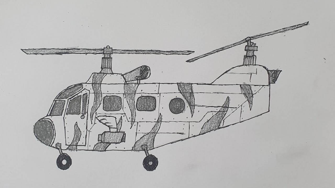 How to draw a small helicopter | Easy - YouTube